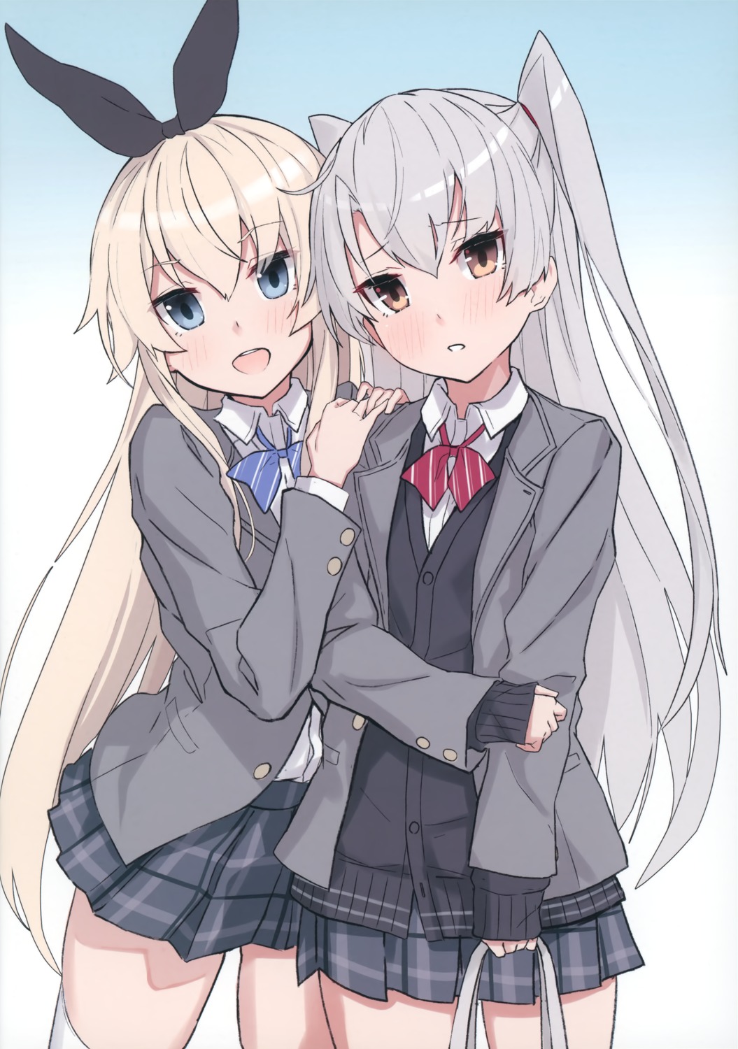 takanashi kei (hitsujikan) kantai collection amatsukaze (kancolle) shimakaze (kancolle) seifuku ...